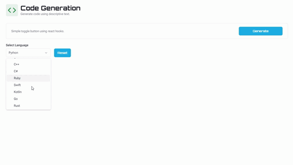 Code Generation Vivasynth